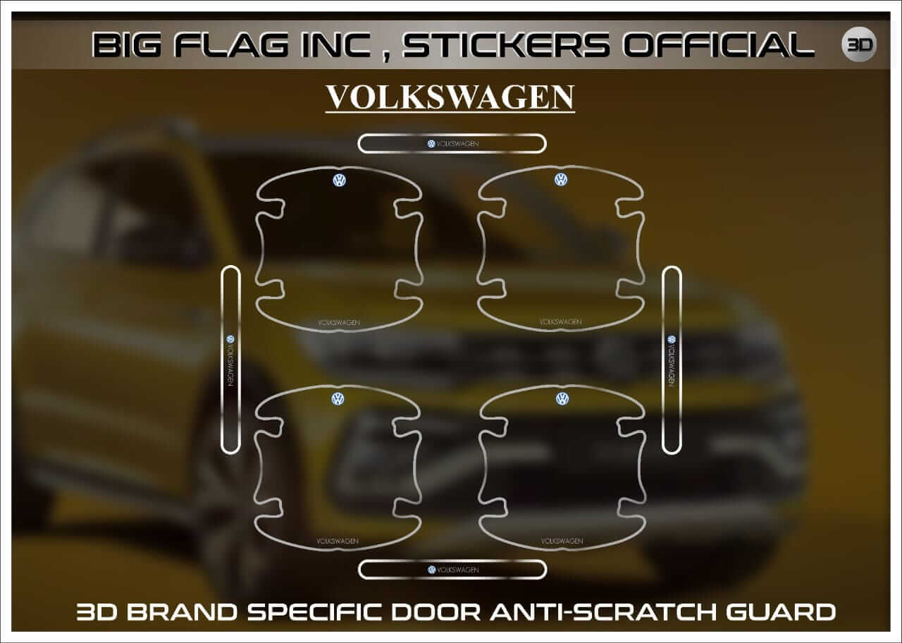 Door Cup Protection Sticker With Handle Protector Single Logo Design